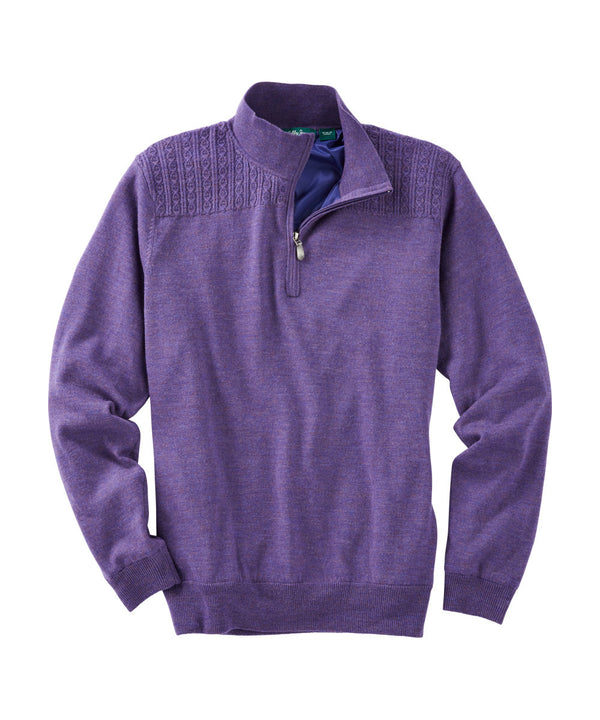 Cable Quarter-Zip Lined Wind Sweater - Bobby Jones
